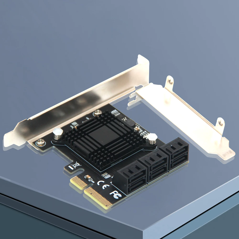 Контроллер HDD 6 Port SATA 3 PCI Express Expansion Card PCI-E/PCIE SATA ...